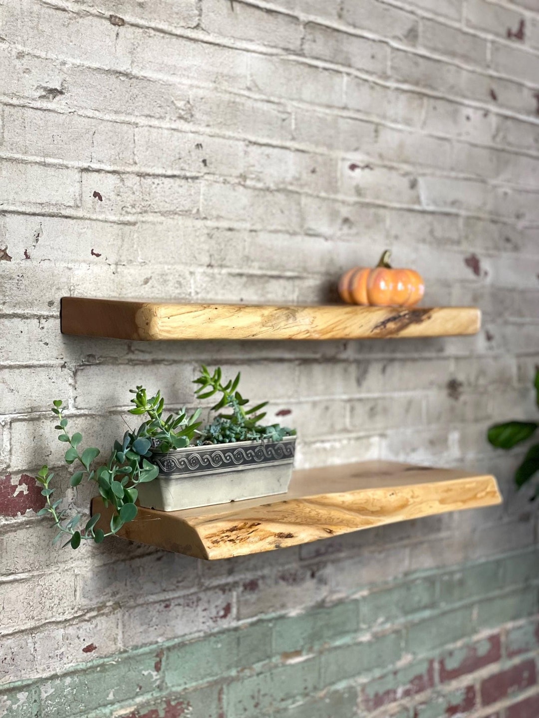 Live Edge Floating Shelf by Woodrich - Etsy