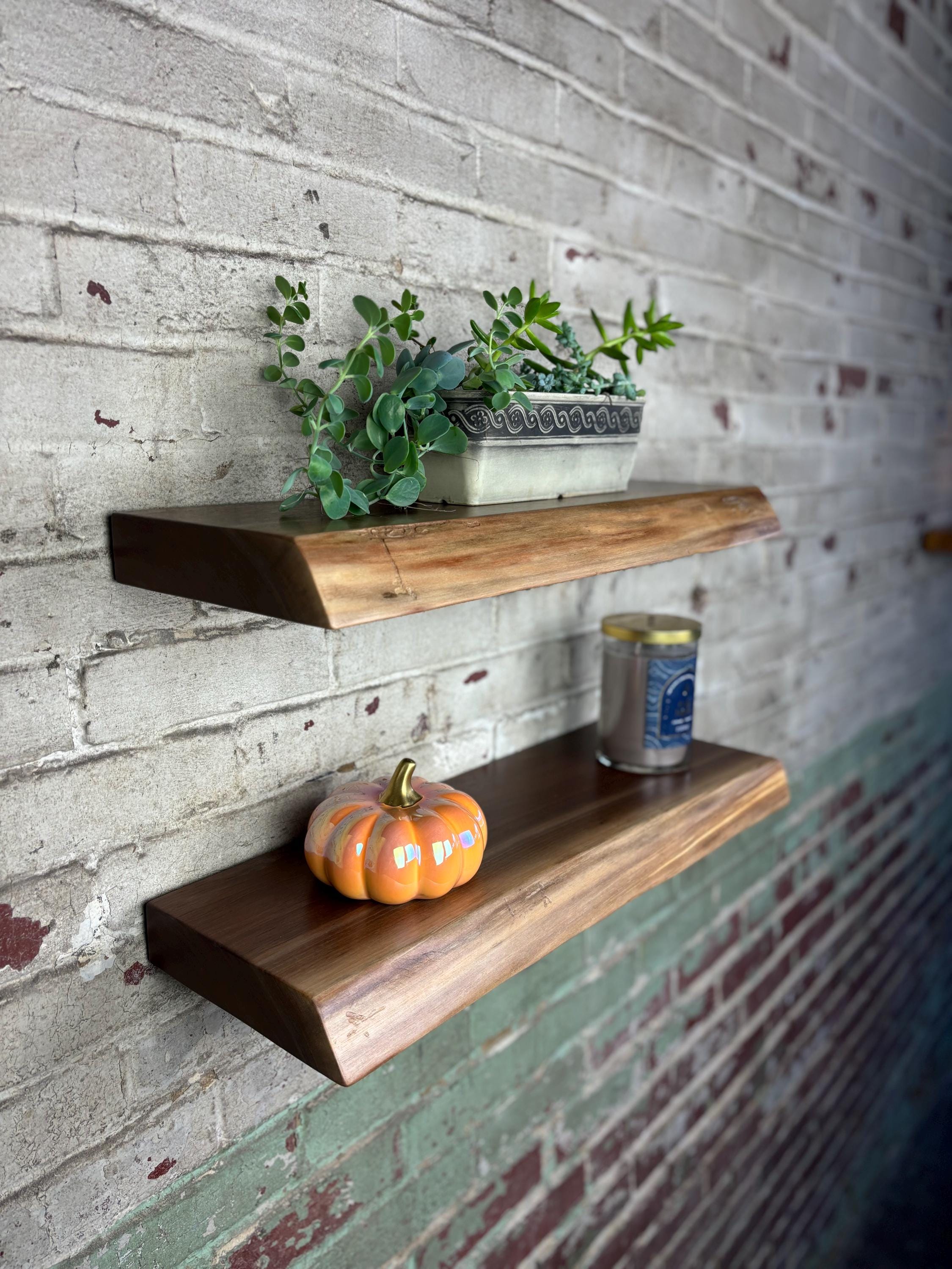 Live Edge Floating Shelf by Woodrich - Etsy