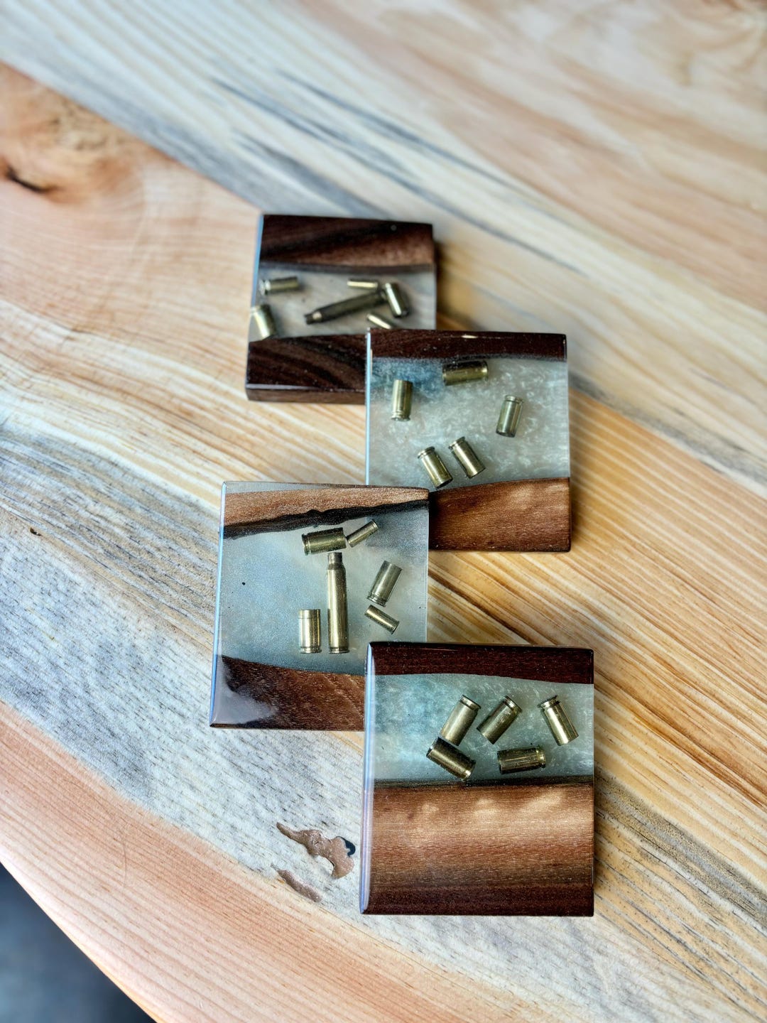 Walnut & Epoxy Ammunition Coasters - Etsy