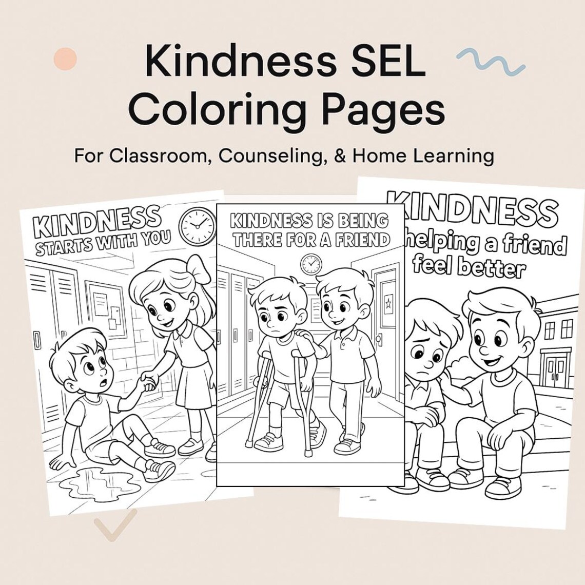 30 Kindness Coloring Pages for Kids| School Kindness Activities ...
