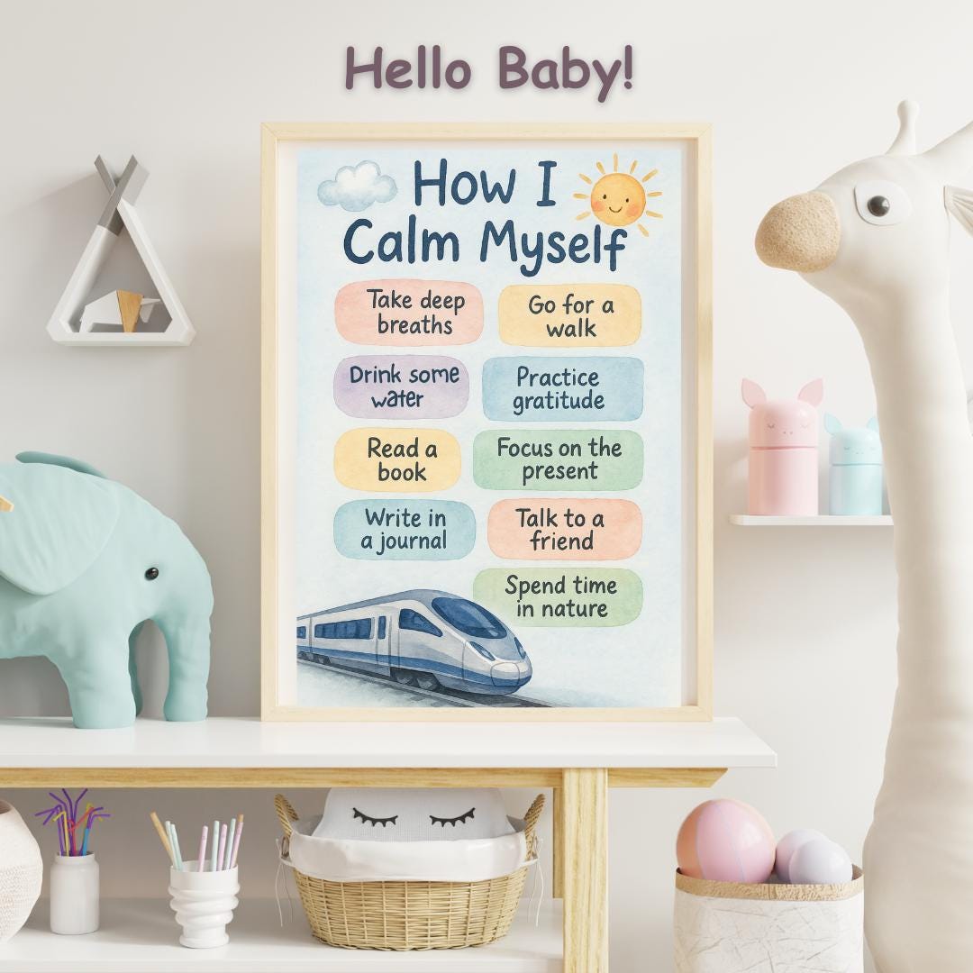 Calming Techniques Printable Train Poster| Classroom Self Regulation ...