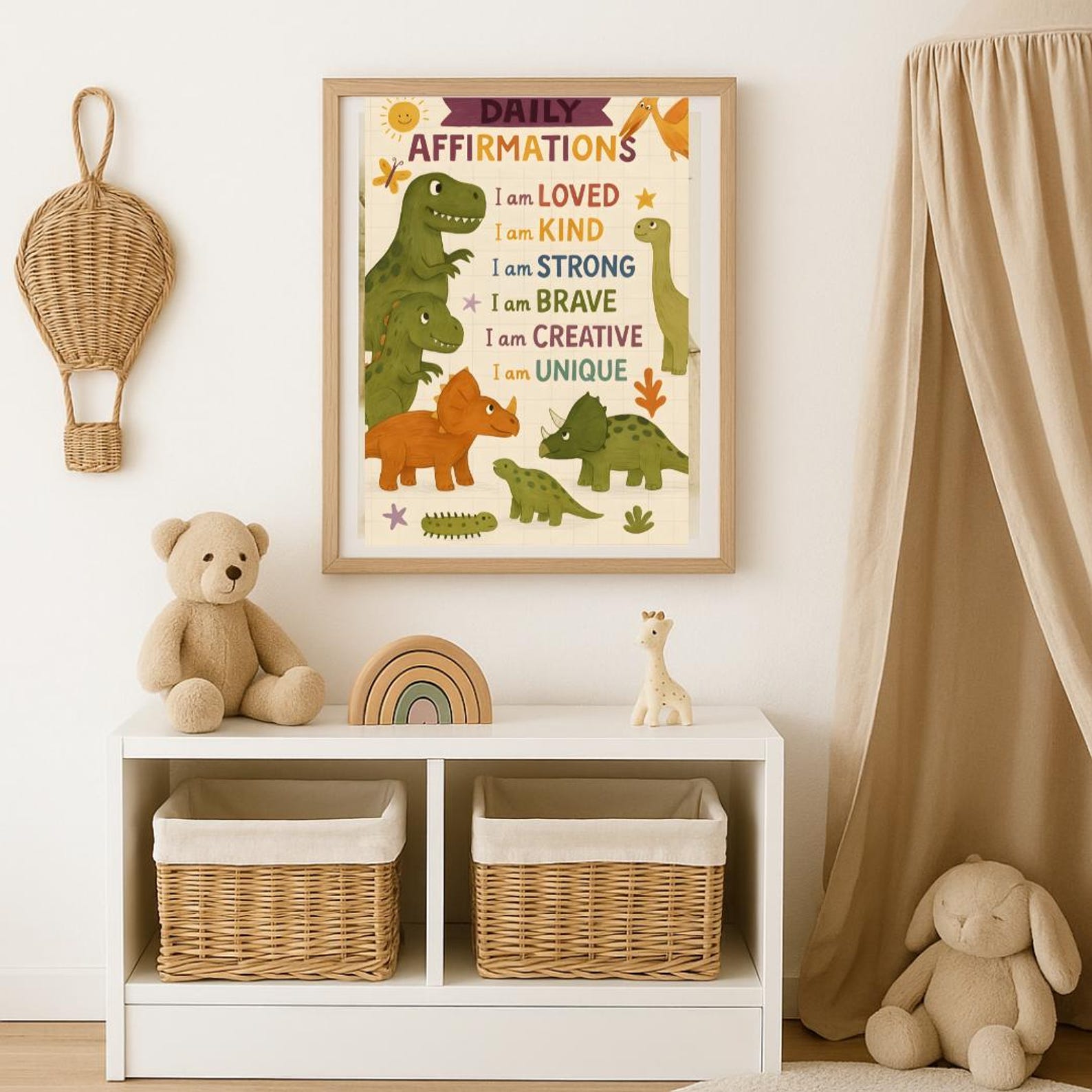 Dinosaur Kids Affirmation Poster |positive Wall Art for Boys Room |dino ...