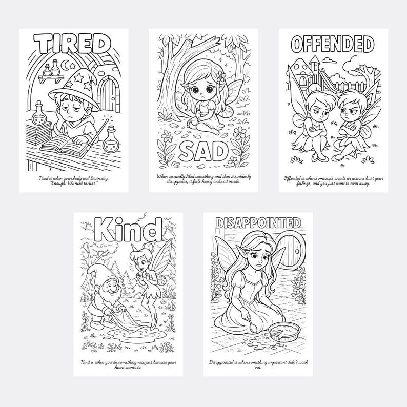 35 Fairy Magical Forest Coloring Pages| Kids Emotions & Feelings ...