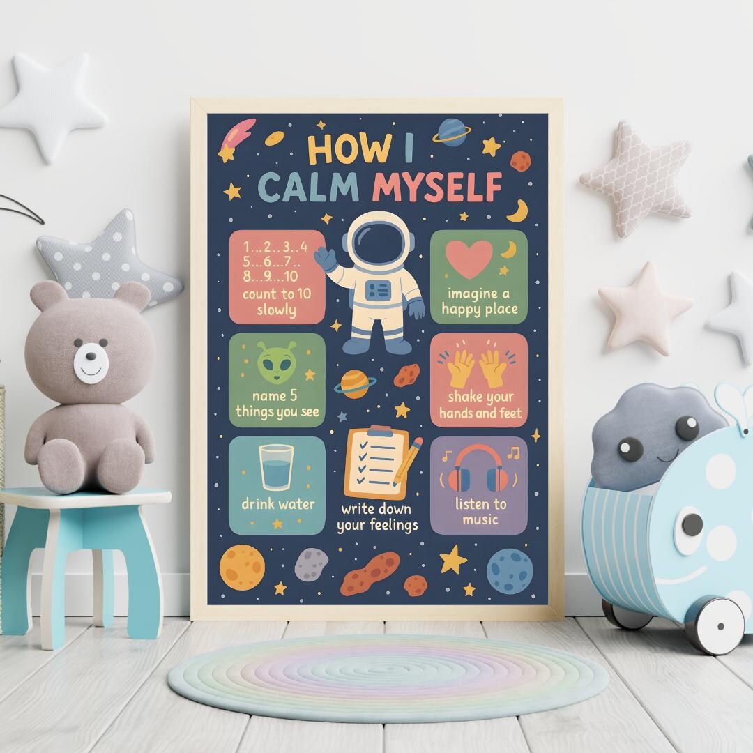 Calming Techniques Printable Space Poster| Classroom Self Regulation ...