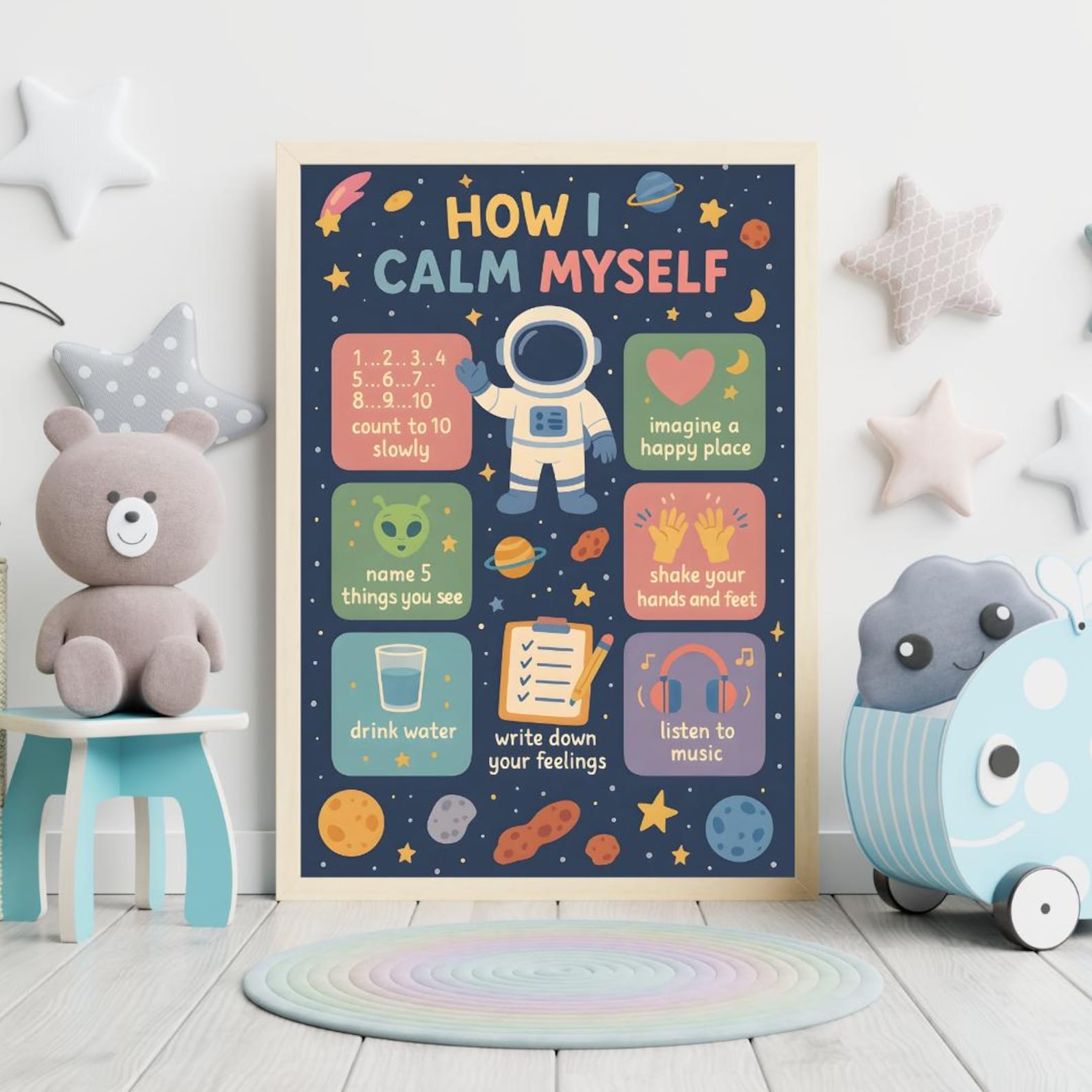 Calming Techniques Printable Space Poster| Classroom Self Regulation ...