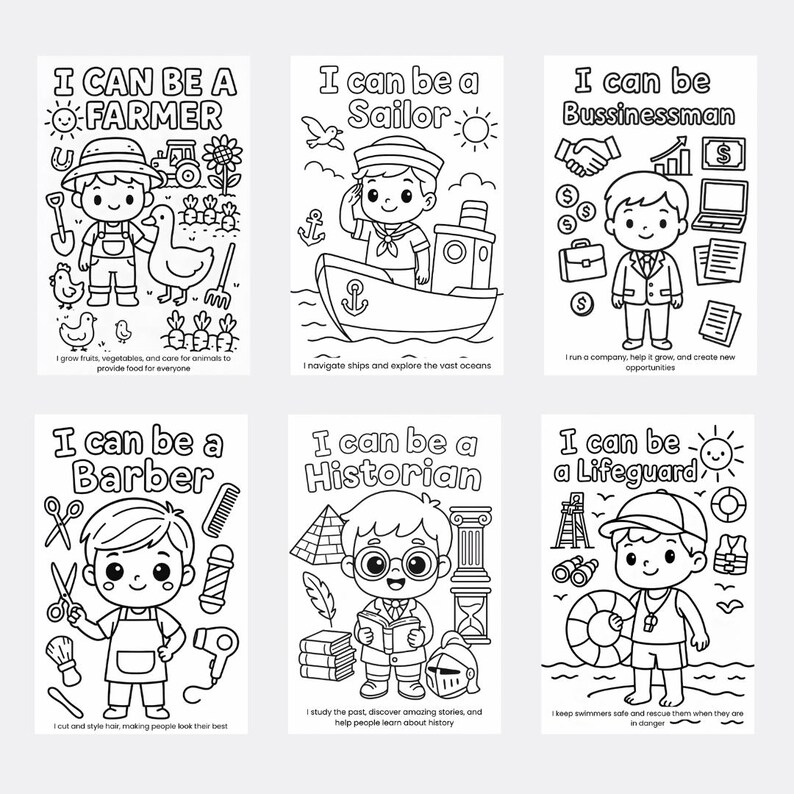 40 Jobs & Career Professions Kids Coloring Pages| Community Helpers ...