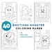40 Emotions Cute Monsters Coloring Pages |mental Health| Mindful ...