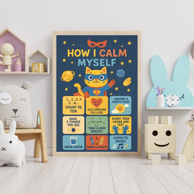 Calming Techniques Printable Superhero Poster|classroom Self Regulation ...