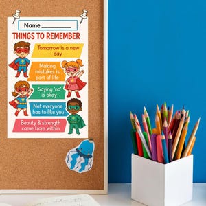 Superhero Social Emotional Learning Personalized Kids Poster| Emotion ...