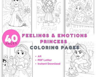 40 Emotions Cute Monsters Coloring Pages |mental Health| Mindful ...