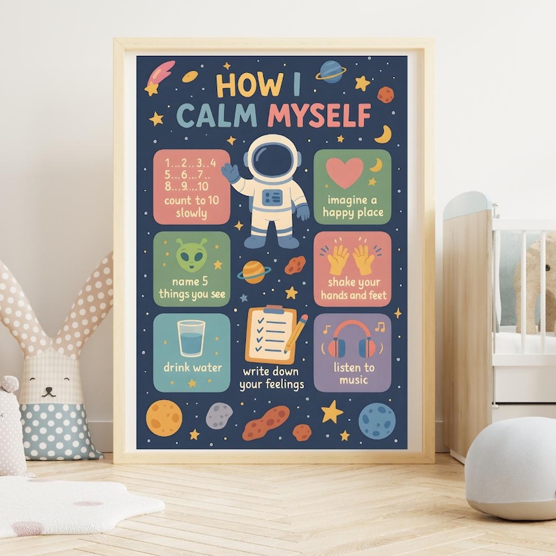 Calming Techniques Printable Space Poster| Classroom Self Regulation ...