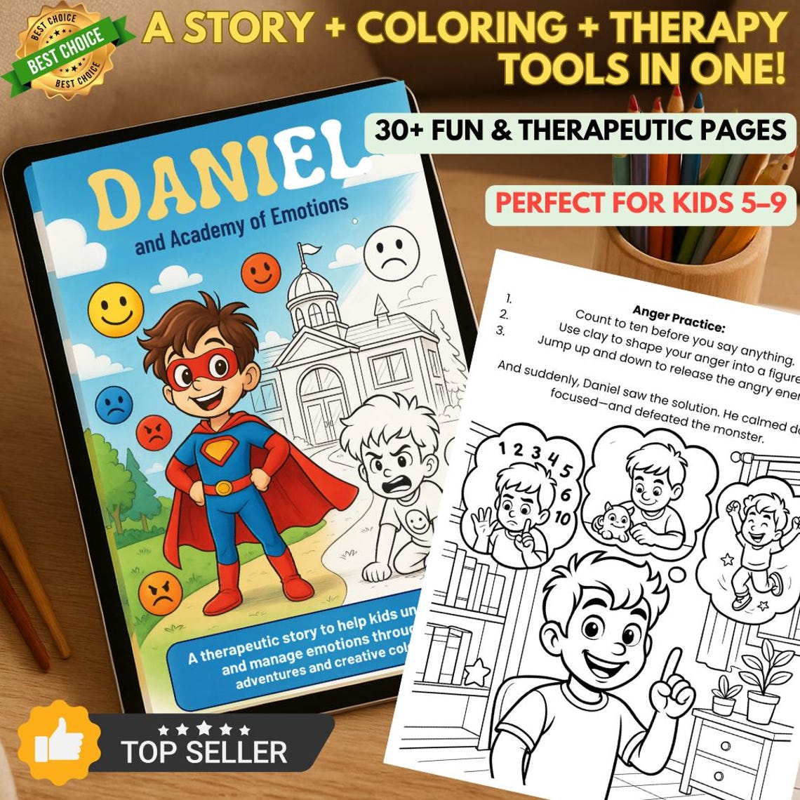 Superhero Therapeutic Printable SEL Story| Kids Workbook Activity ...