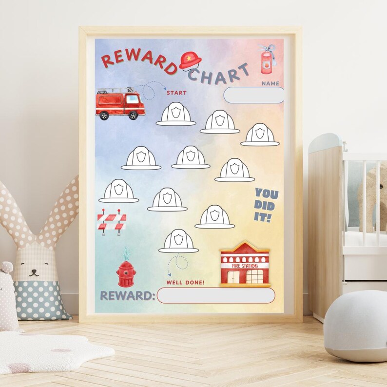 Printable Firefighter Hero Reward Chart |kids Behavior| Instant ...