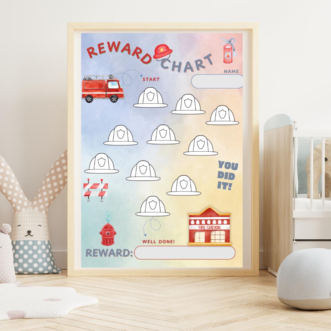 Printable Firefighter Hero Reward Chart |kids Behavior| Instant ...