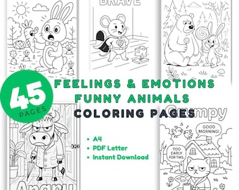 40 Emotions Cute Monsters Coloring Pages |mental Health| Mindful ...