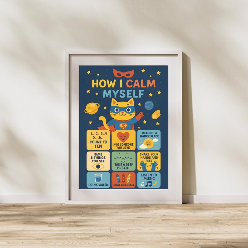 Calming Techniques Printable Superhero Poster|classroom Self Regulation ...