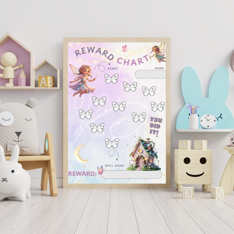Printable Fairy Reward Chart | Kids Behavior|poppy Toddler Sticker ...