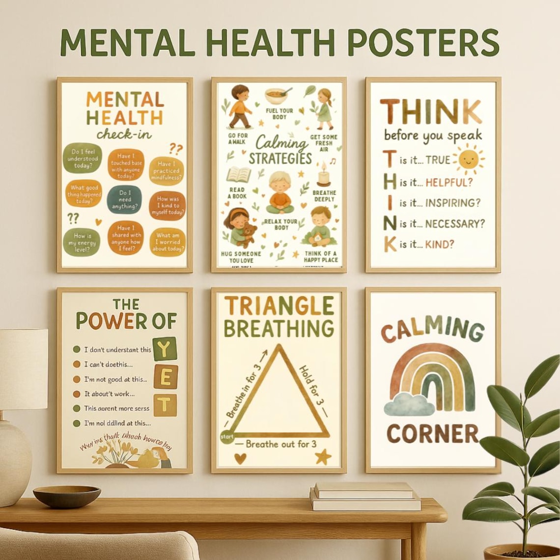 Mindfulness Posters for Kids| Emotional Regulation Wall Art| Calming ...