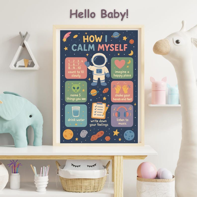 Calming Techniques Printable Space Poster| Classroom Self Regulation ...
