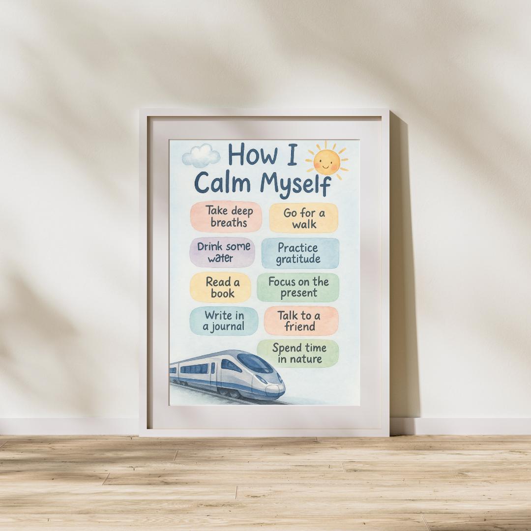 Calming Techniques Printable Train Poster| Classroom Self Regulation ...