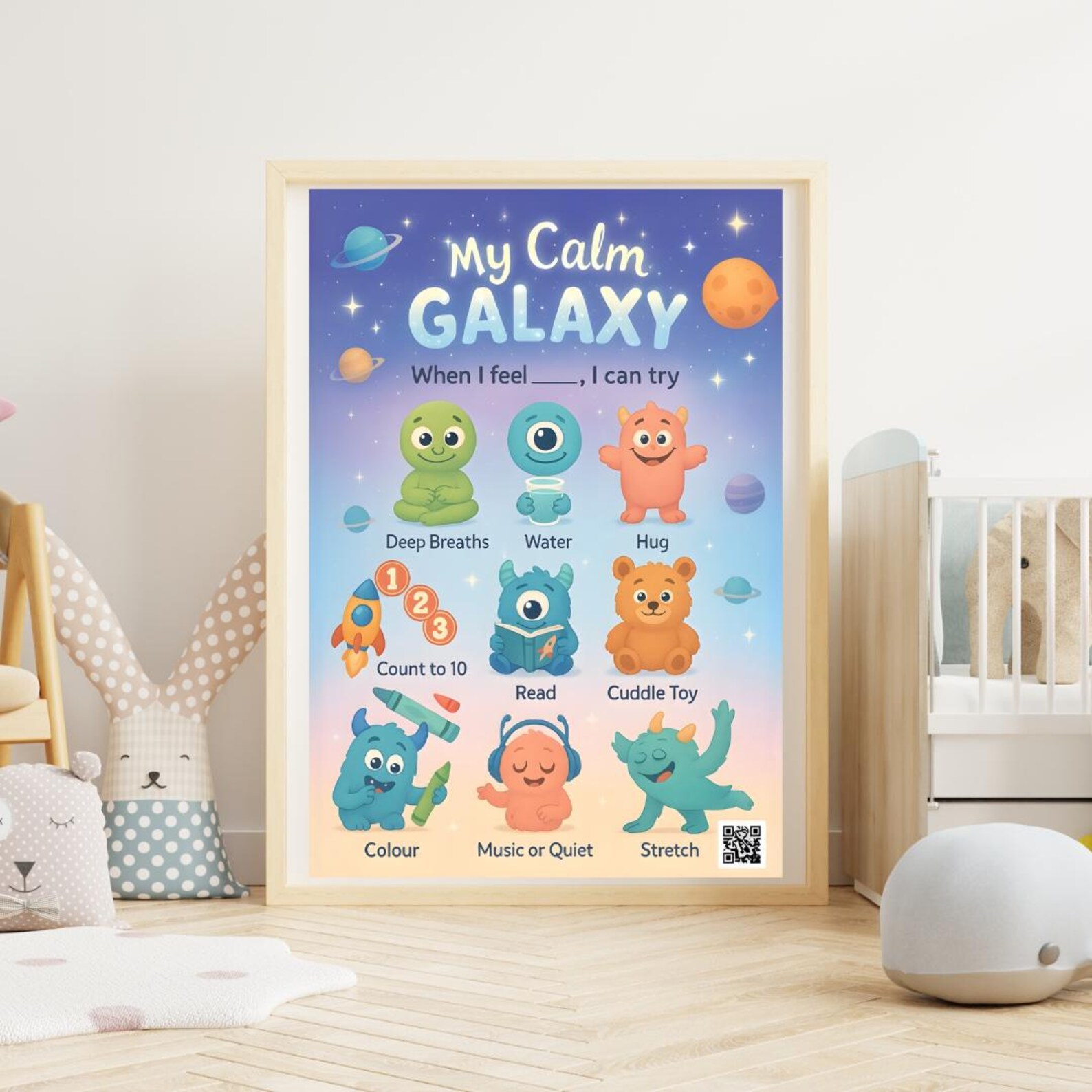 Calming Techniques Printable Space Poster| Classroom Self Regulation ...