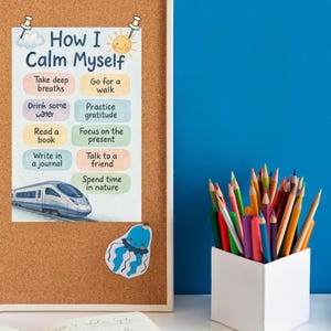 Calming Techniques Printable Train Poster| Classroom Self Regulation ...