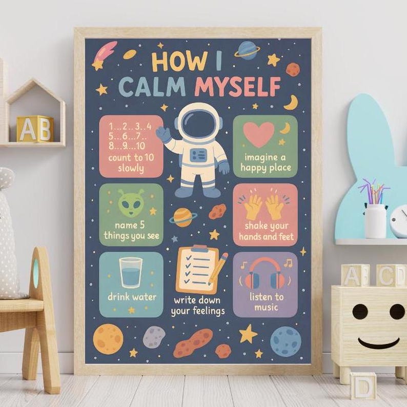 Calming Techniques Printable Space Poster| Classroom Self Regulation ...
