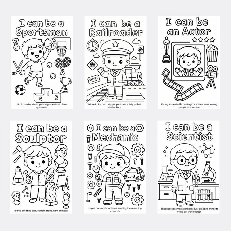 40 Jobs & Career Professions Kids Coloring Pages| Community Helpers ...