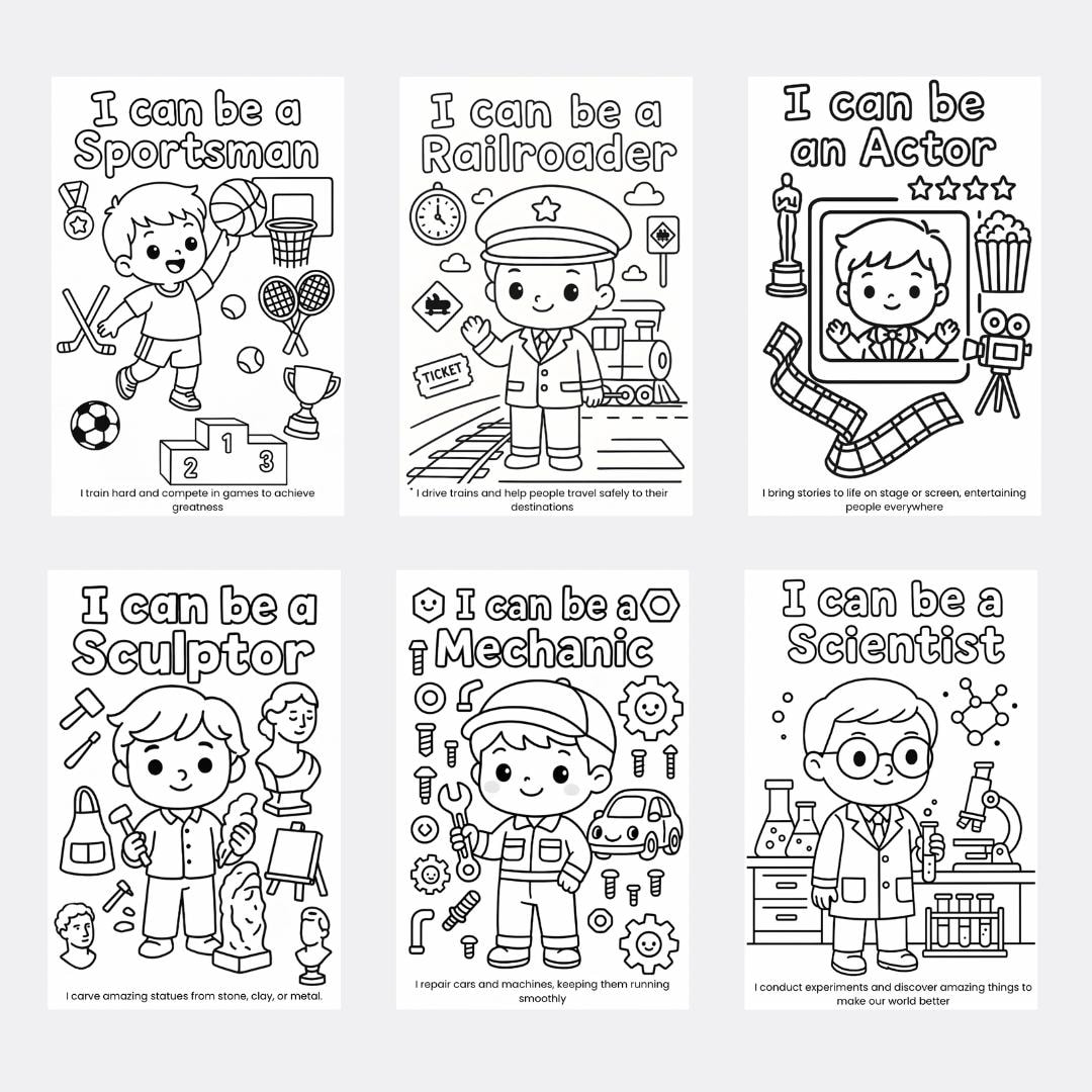 40 Jobs & Career Professions Kids Coloring Pages| Community Helpers ...