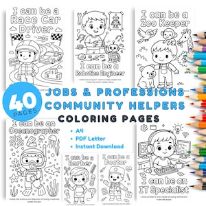 40 Jobs & Career Professions Kids Coloring Pages| Community Helpers ...
