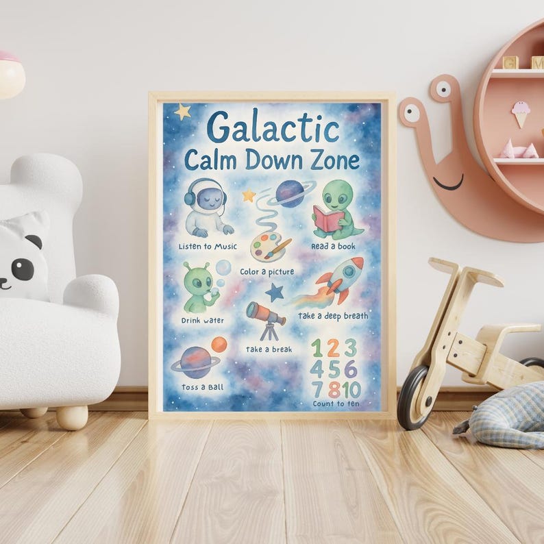 Calming Techniques Printable Space Poster| Classroom Self Regulation ...