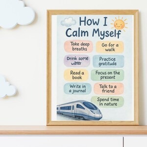 Calming Techniques Printable Train Poster| Classroom Self Regulation ...