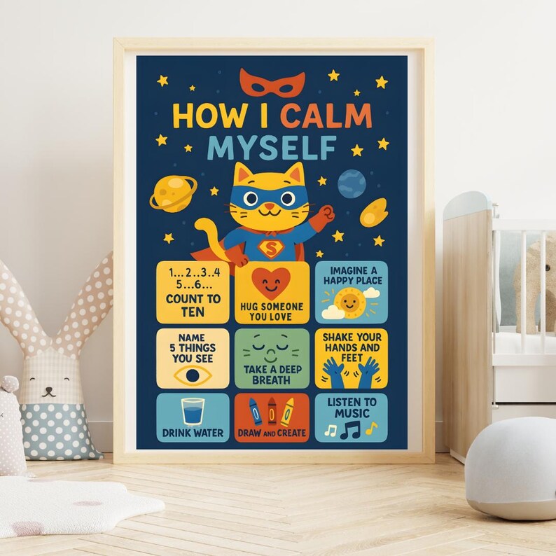 Calming Techniques Printable Superhero Poster|classroom Self Regulation ...