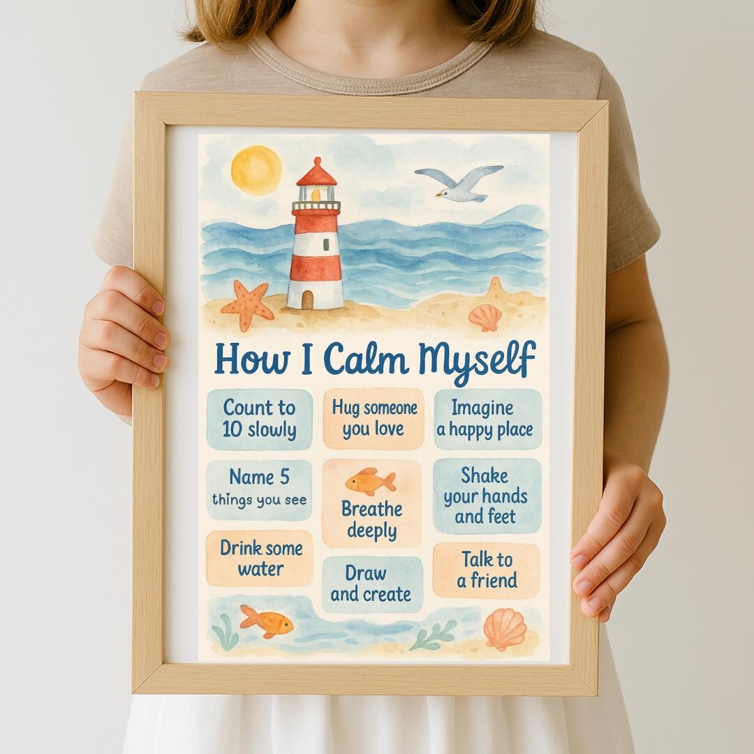 Calming Techniques Printable Sea Poster| Classroom Self Regulation Kids ...