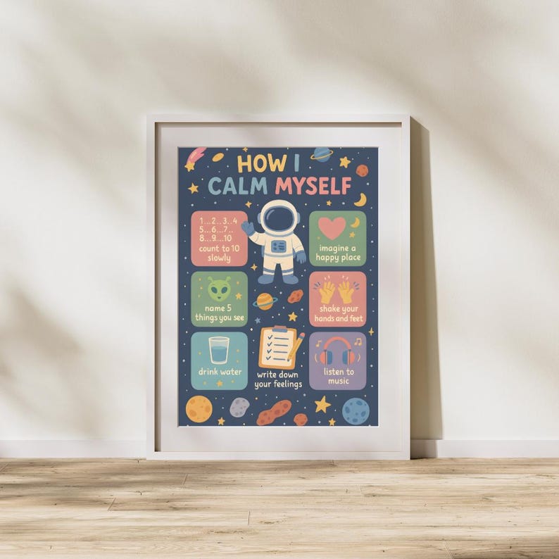Calming Techniques Printable Space Poster| Classroom Self Regulation ...