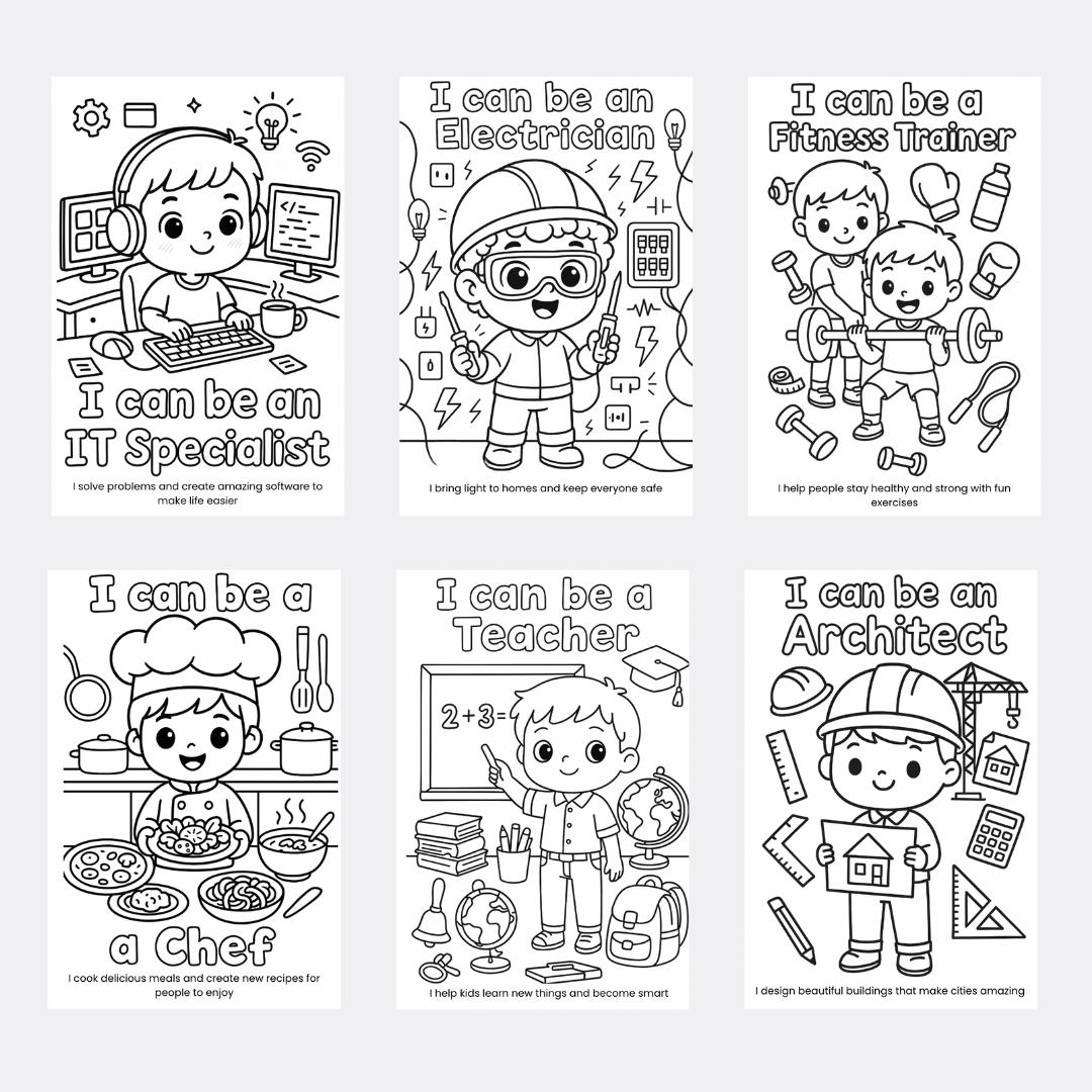 40 Jobs & Career Professions Kids Coloring Pages| Community Helpers ...