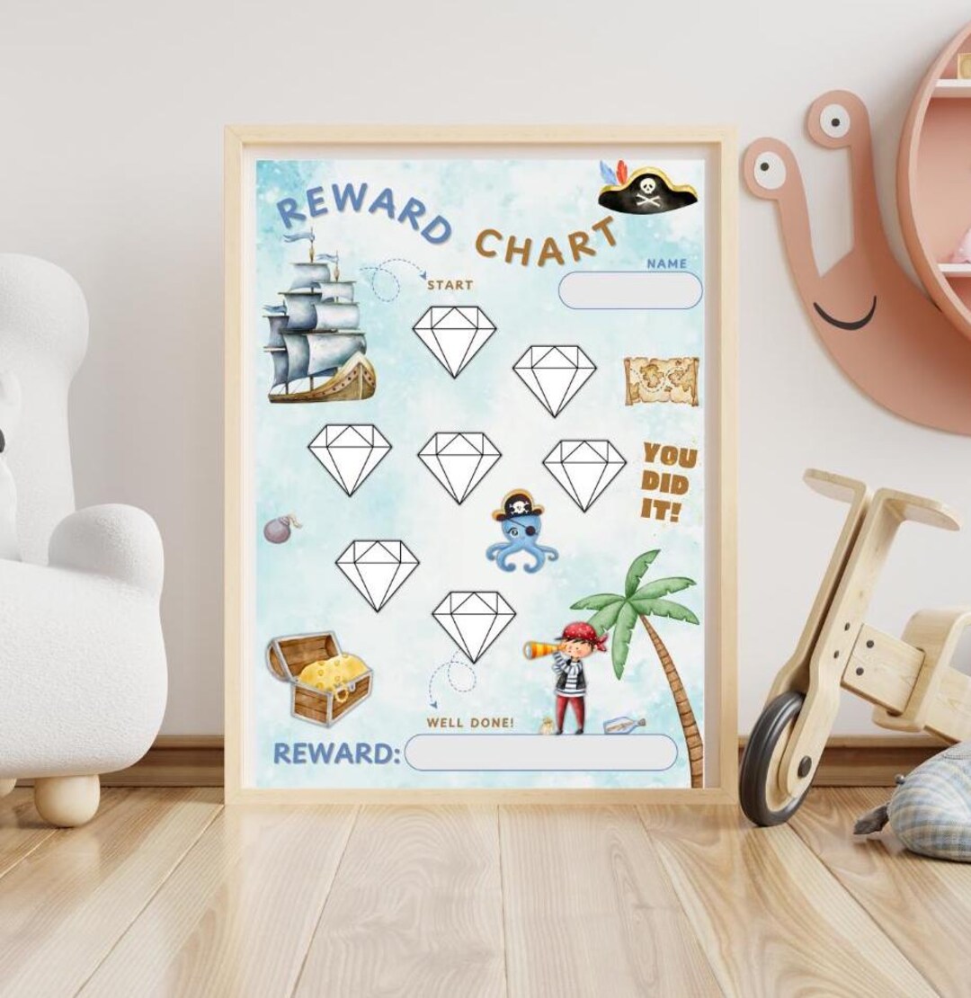 Printable Pirate Treasure Reward Chart |kids Behavior| Instant Download ...