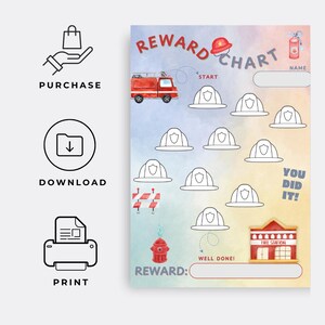 Printable Firefighter Hero Reward Chart |kids Behavior| Instant ...