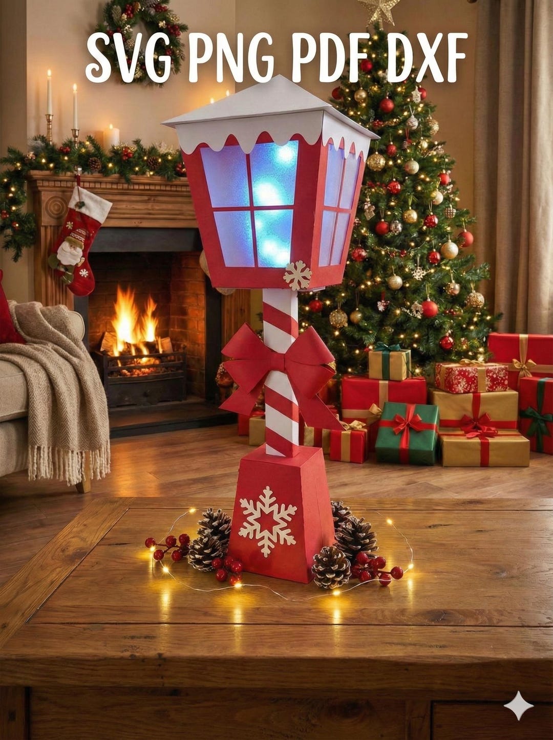 Christmas Paper Lantern Lamppost – Digital Download – DIY Papercraft ...
