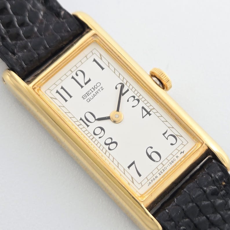 Vintage Seiko Tank Watch: 18k Gold Plated Petite Ladies' Watch ...