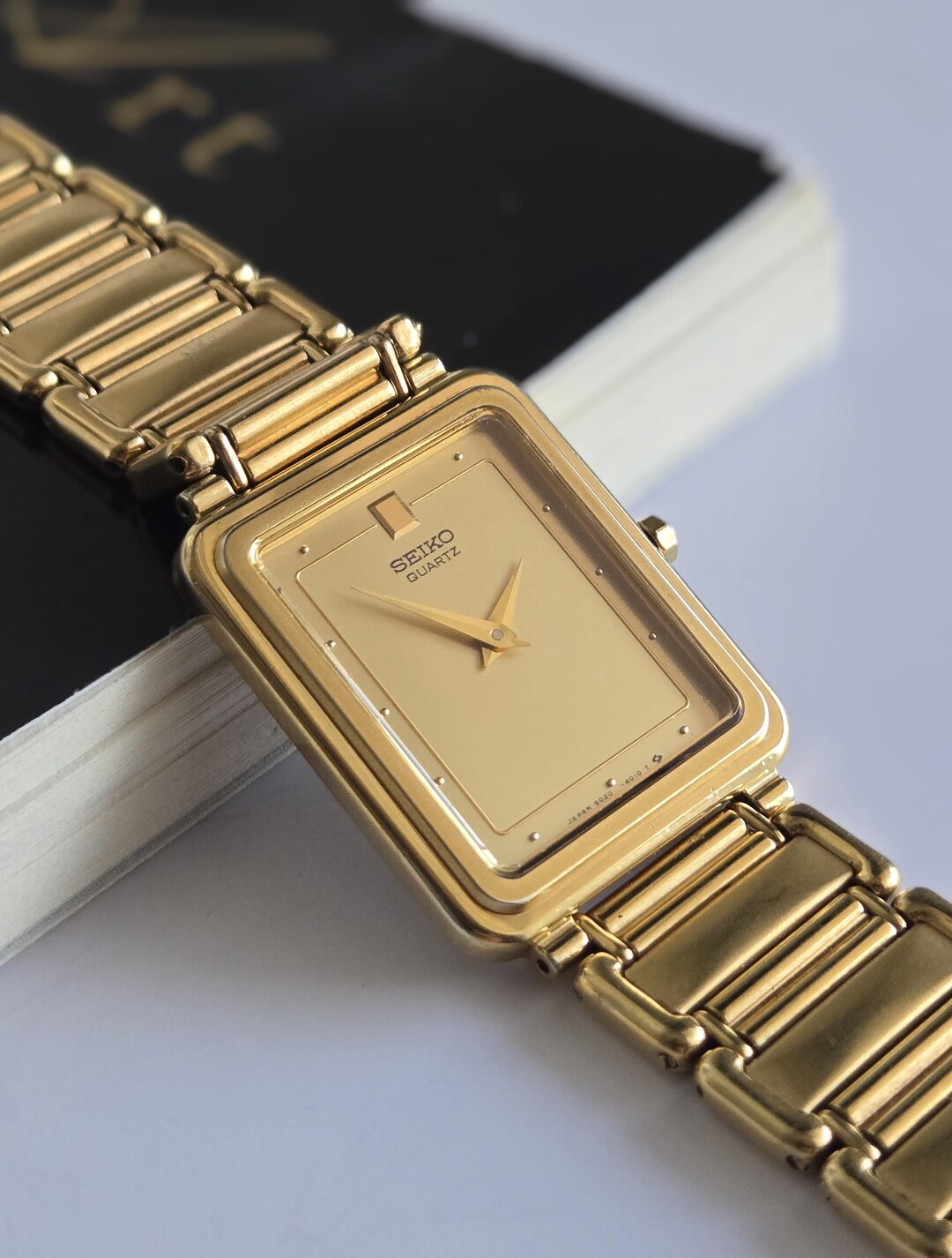 Rare Vintage Seiko 80's Tank Watch Gold Plated Ultra Slim - Etsy