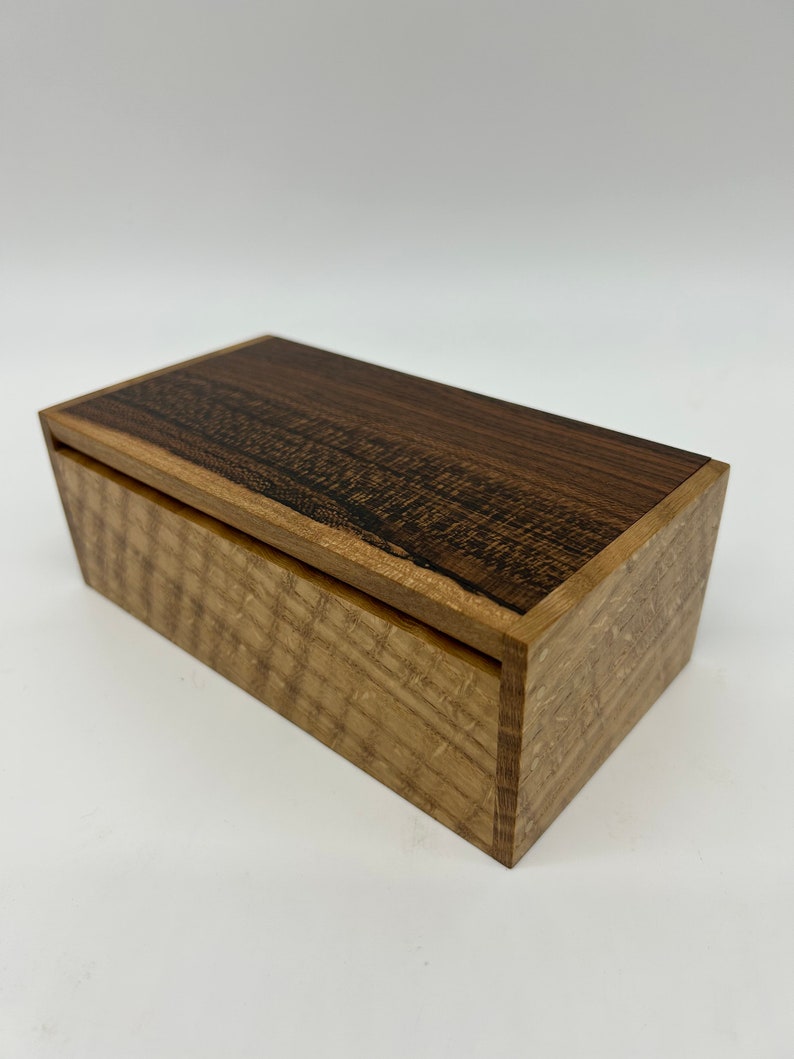Exotic Bocote Wood and Figured White Oak Wood Lidded Box - Etsy