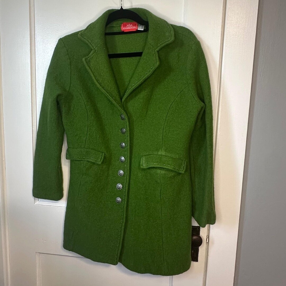 Vintage Green Wool Jacket by Kaiserjager European Size 46 - Etsy