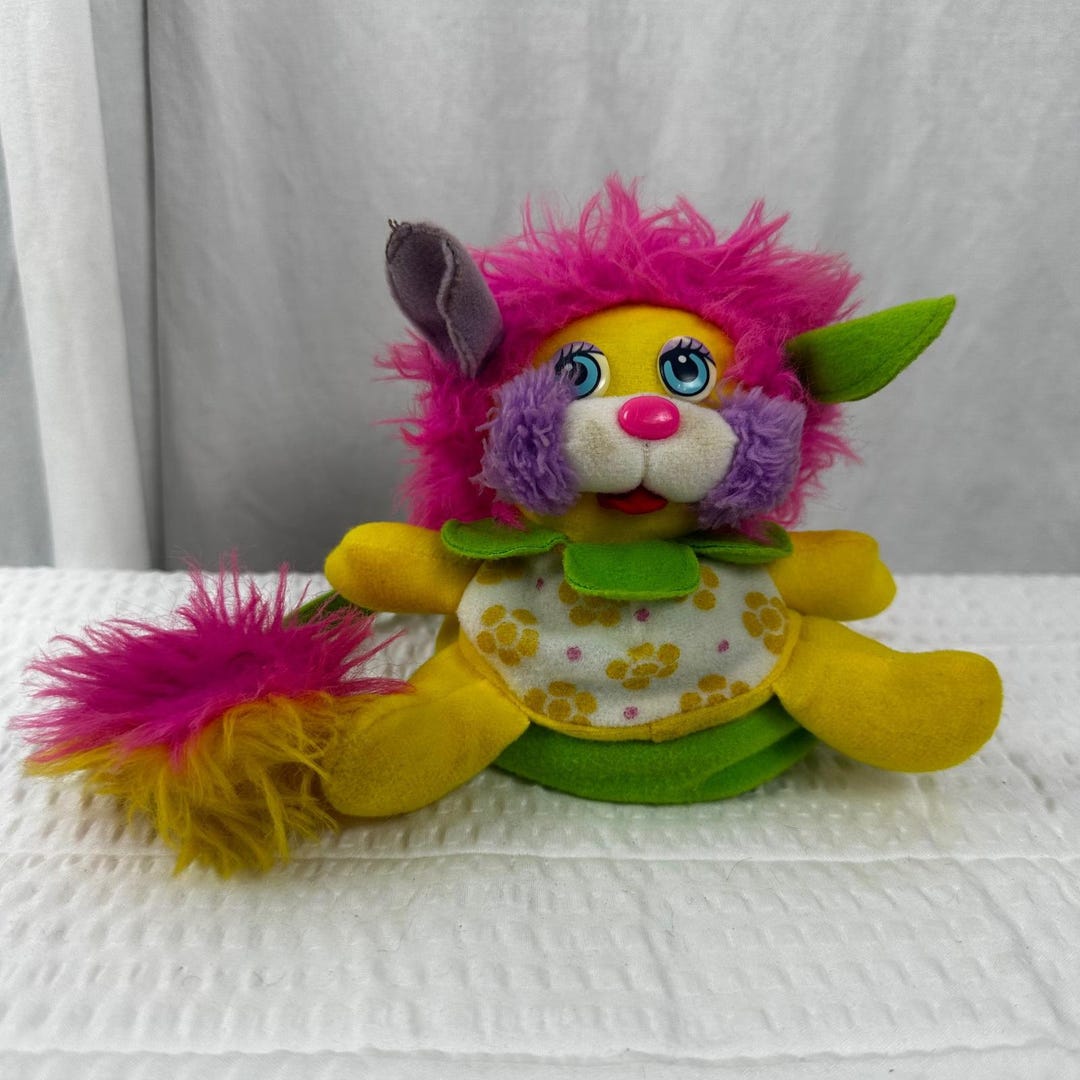 Mattel Buttercup Flower Popples Plush Vintage TCFC Yellow Pink Green ...