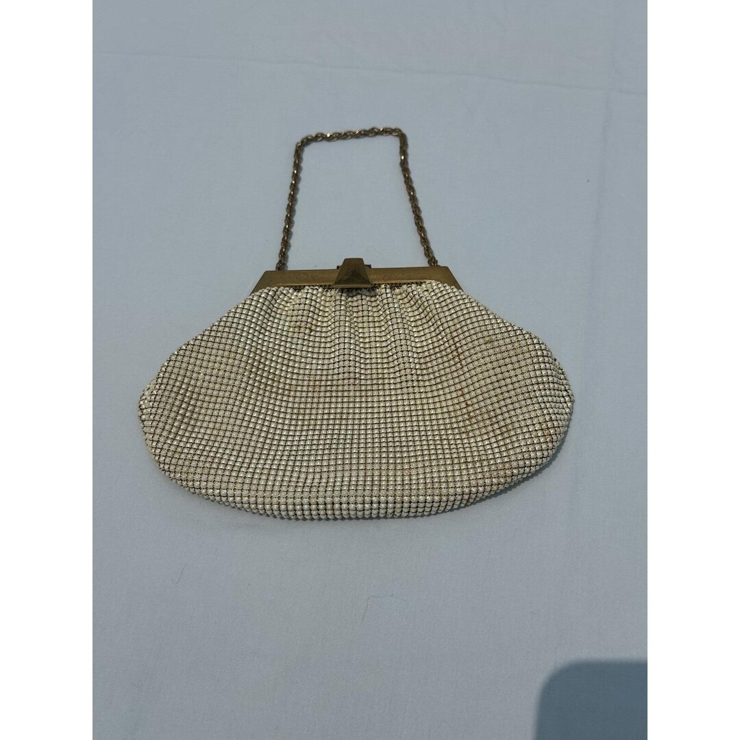 Vintage Whiting & Davis Cream Metal Mesh Purse Gold Chain Handle - Etsy