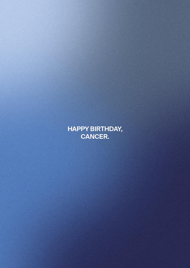 Happy Birthday Card "cancer", Zodiac Sign Card, Geburtstagskarte ...