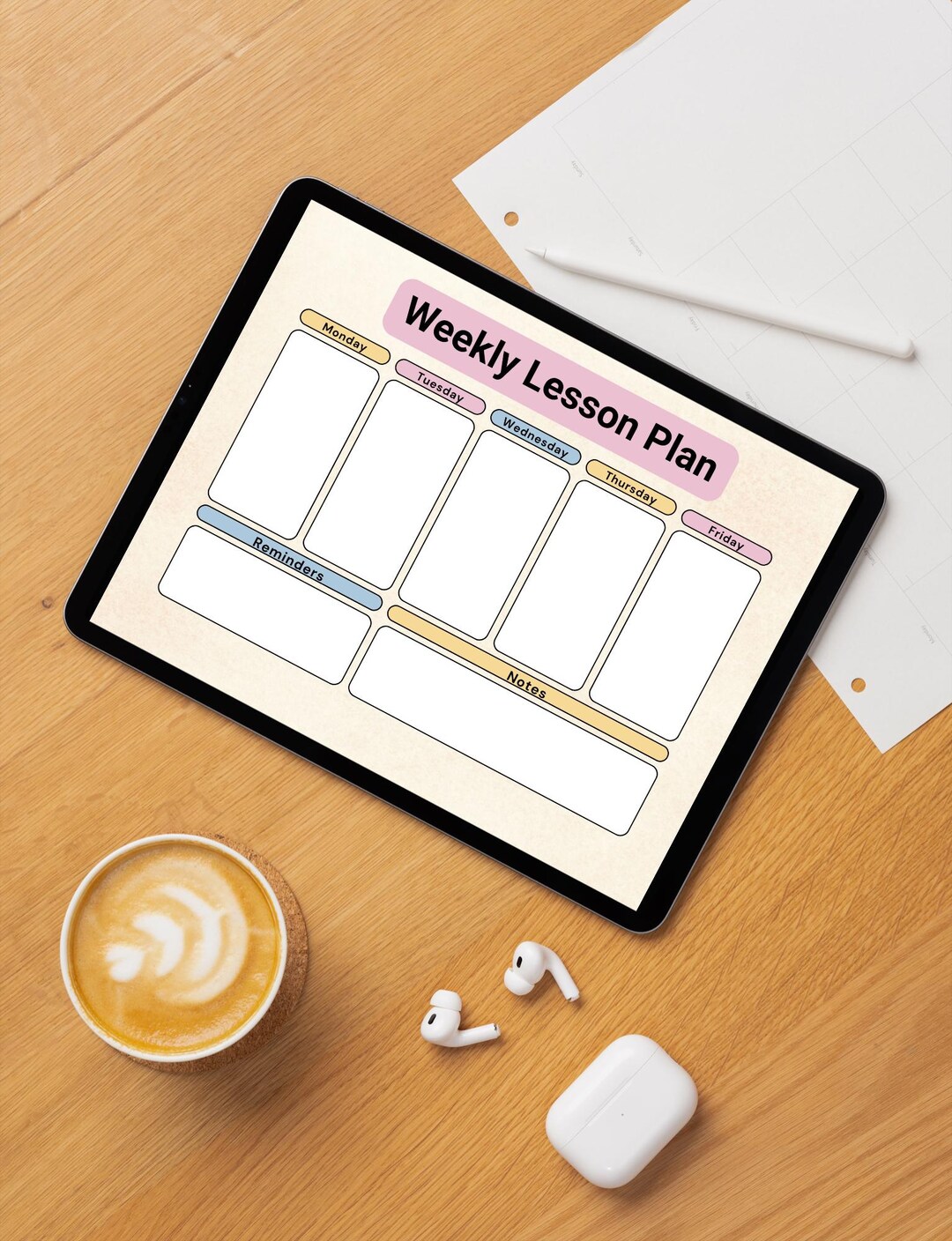 Lesson Plan Template, Weekly Lesson Plan Printable, Lesson Planner ...