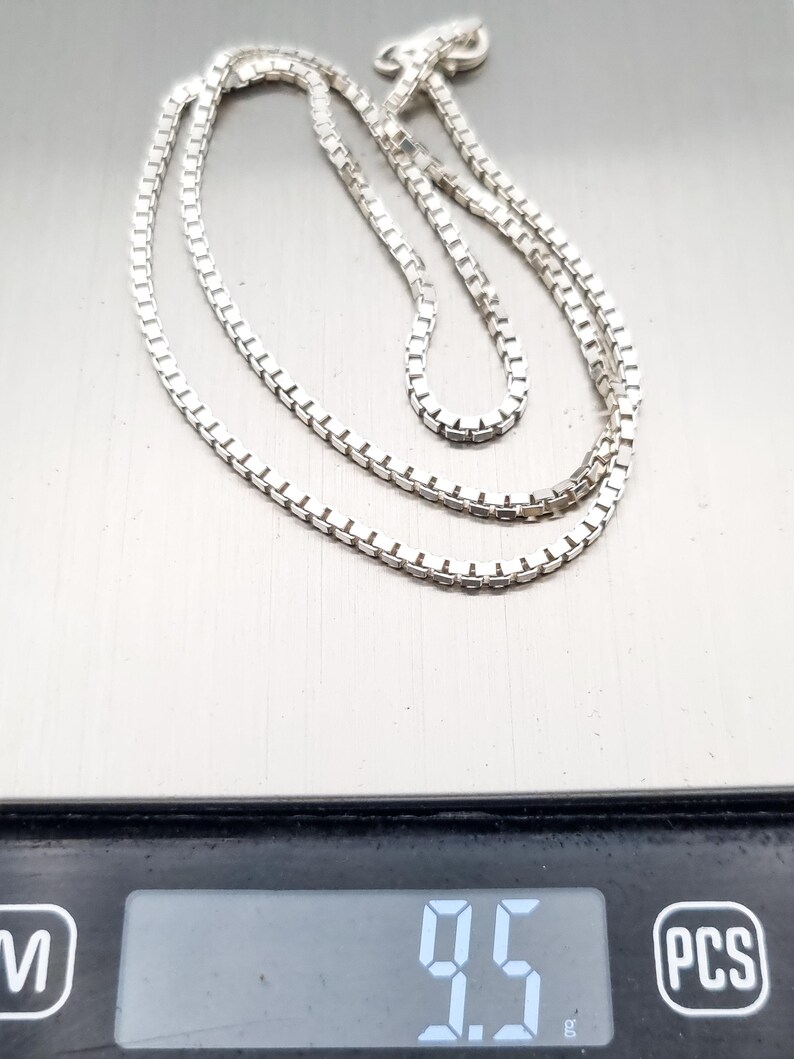 Sterling Silver Layering Box Chain, Vintage 925 Pre-loved Necklace ...