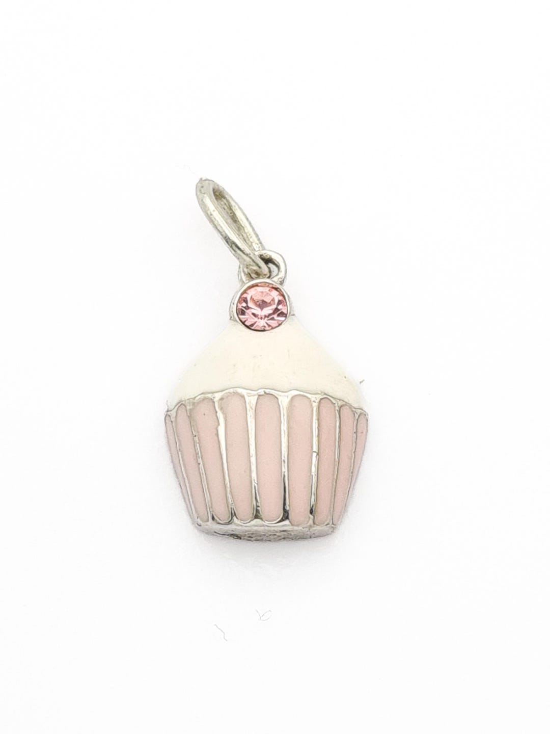 Vintage Sterling Silver Pink Cupcake Bracelet Charm, Collectible Mini ...