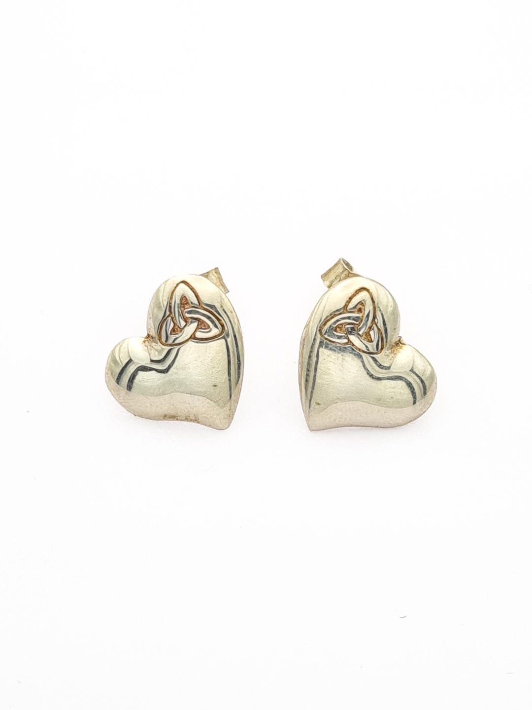 Vintage Sterling Silver Celtic Heart Stud Earrings: 925 Womens Jewelry ...
